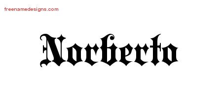 Old English Name Tattoo Designs Norberto Free Lettering - Free Name Designs