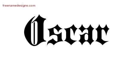 Old English Name Tattoo Designs Oscar Free Lettering - Free Name Designs