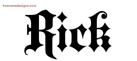 Old English Name Tattoo Designs Rick Free Lettering - Free Name Designs