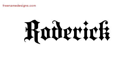 Old English Name Tattoo Designs Roderick Free Lettering - Free Name Designs