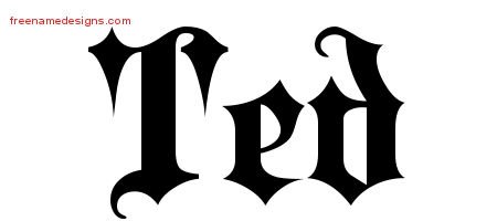 Old English Name Tattoo Designs Ted Free Lettering - Free Name Designs