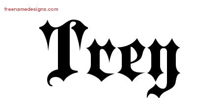 Old English Name Tattoo Designs Trey Free Lettering - Free Name Designs