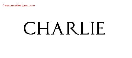 Regal Victorian Name Tattoo Designs Charlie Printable - Free Name Designs