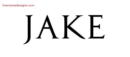 Regal Victorian Name Tattoo Designs Jake Printable - Free Name Designs