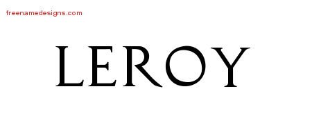 Regal Victorian Name Tattoo Designs Leroy Printable - Free Name Designs