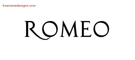Regal Victorian Name Tattoo Designs Romeo Printable - Free Name Designs