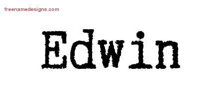 Typewriter Name Tattoo Designs Edwin Free Printout - Free Name Designs