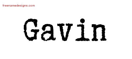 Typewriter Name Tattoo Designs Gavin Free Printout - Free Name Designs