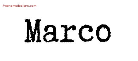 Typewriter Name Tattoo Designs Marco Free Printout - Free Name Designs