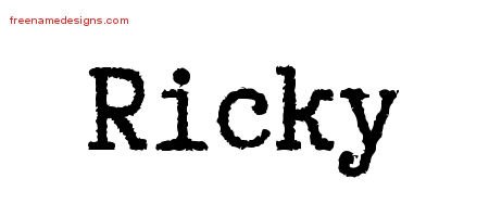 Typewriter Name Tattoo Designs Ricky Free Printout - Free Name Designs
