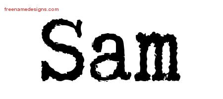 Typewriter Name Tattoo Designs Sam Free Printout - Free Name Designs