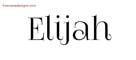 Vintage Name Tattoo Designs Elijah Free Printout - Free Name Designs