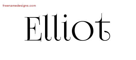 Vintage Name Tattoo Designs Elliot Free Printout - Free Name Designs