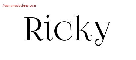 Vintage Name Tattoo Designs Ricky Free Printout - Free Name Designs