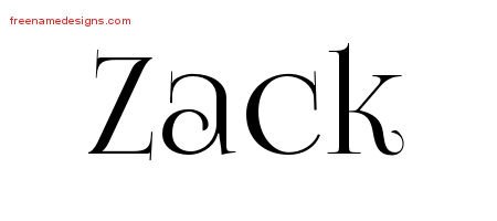 Vintage Name Tattoo Designs Zack Free Printout - Free Name Designs