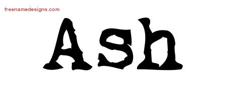 Vintage Writer Name Tattoo Designs Ash Free - Free Name Designs