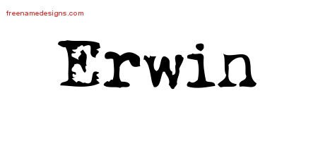 Vintage Writer Name Tattoo Designs Erwin Free - Free Name Designs