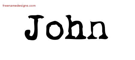 Vintage Writer Name Tattoo Designs John Free - Free Name Designs