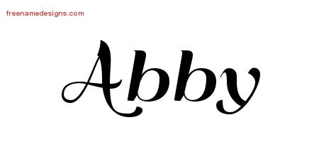 Art Deco Name Tattoo Designs Abby Printable - Free Name Designs