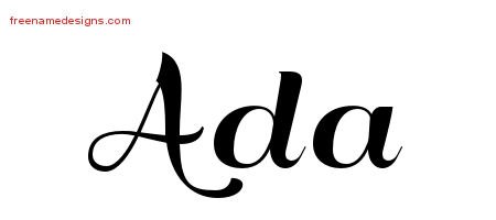 Art Deco Name Tattoo Designs Ada Printable - Free Name Designs