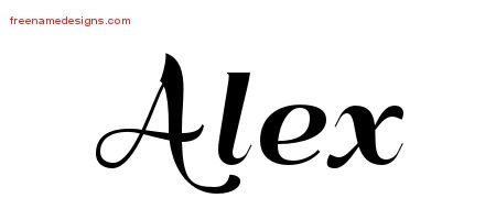 Art Deco Name Tattoo Designs Alex Printable - Free Name Designs