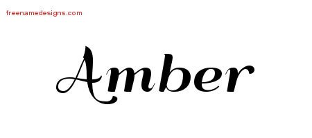 Art Deco Name Tattoo Designs Amber Printable - Free Name Designs