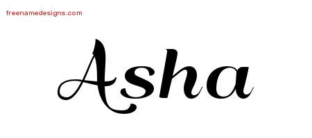 Art Deco Name Tattoo Designs Asha Printable - Free Name Designs