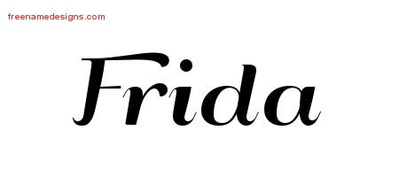 Art Deco Name Tattoo Designs Frida Printable - Free Name Designs