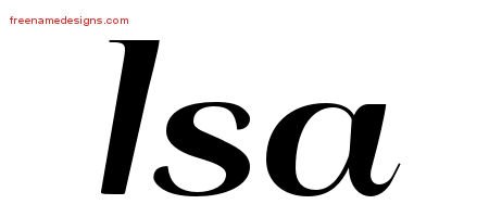 Art Deco Name Tattoo Designs Isa Printable - Free Name Designs