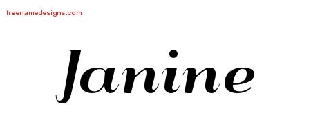 Art Deco Name Tattoo Designs Janine Printable - Free Name Designs