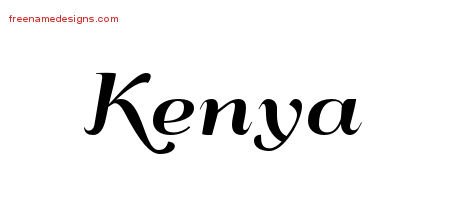 Art Deco Name Tattoo Designs Kenya Printable - Free Name Designs