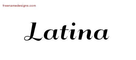 Art Deco Name Tattoo Designs Latina Printable - Free Name Designs
