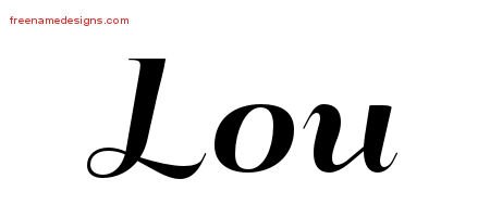 Art Deco Name Tattoo Designs Lou Printable - Free Name Designs