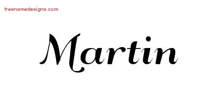 Art Deco Name Tattoo Designs Martin Printable - Free Name Designs