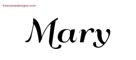 Art Deco Name Tattoo Designs Mary Printable - Free Name Designs