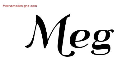 Art Deco Name Tattoo Designs Meg Printable - Free Name Designs
