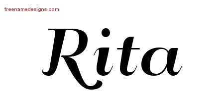 Art Deco Name Tattoo Designs Rita Printable - Free Name Designs