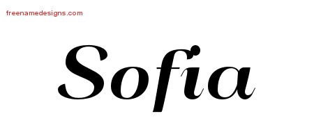 Art Deco Name Tattoo Designs Sofia Printable - Free Name Designs