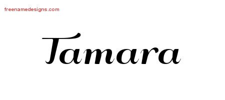 Art Deco Name Tattoo Designs Tamara Printable - Free Name Designs