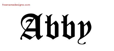 Blackletter Name Tattoo Designs Abby Graphic Download - Free Name Designs