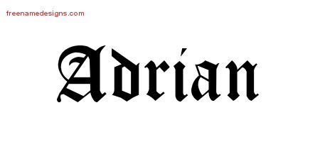 Blackletter Name Tattoo Designs Adrian Graphic Download - Free Name Designs