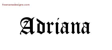 Blackletter Name Tattoo Designs Adriana Graphic Download - Free Name ...