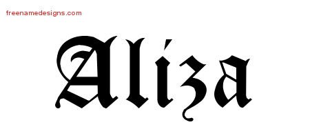 Blackletter Name Tattoo Designs Aliza Graphic Download - Free Name Designs