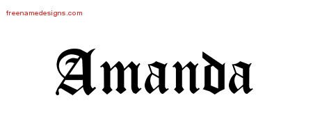 Blackletter Name Tattoo Designs Amanda Graphic Download - Free Name Designs