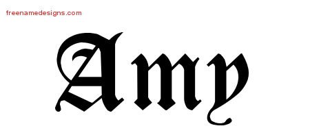 Blackletter Name Tattoo Designs Amy Graphic Download - Free Name Designs