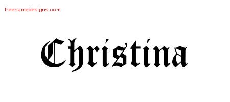 Blackletter Name Tattoo Designs Christina Graphic Download - Free Name ...
