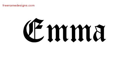 Blackletter Name Tattoo Designs Emma Graphic Download - Free Name Designs
