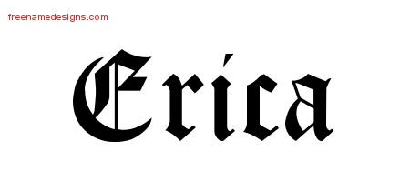 Blackletter Name Tattoo Designs Erica Graphic Download - Free Name Designs