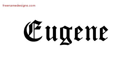 Blackletter Name Tattoo Designs Eugene Graphic Download - Free Name Designs