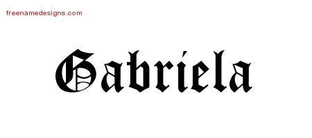 Blackletter Name Tattoo Designs Gabriela Graphic Download - Free Name ...